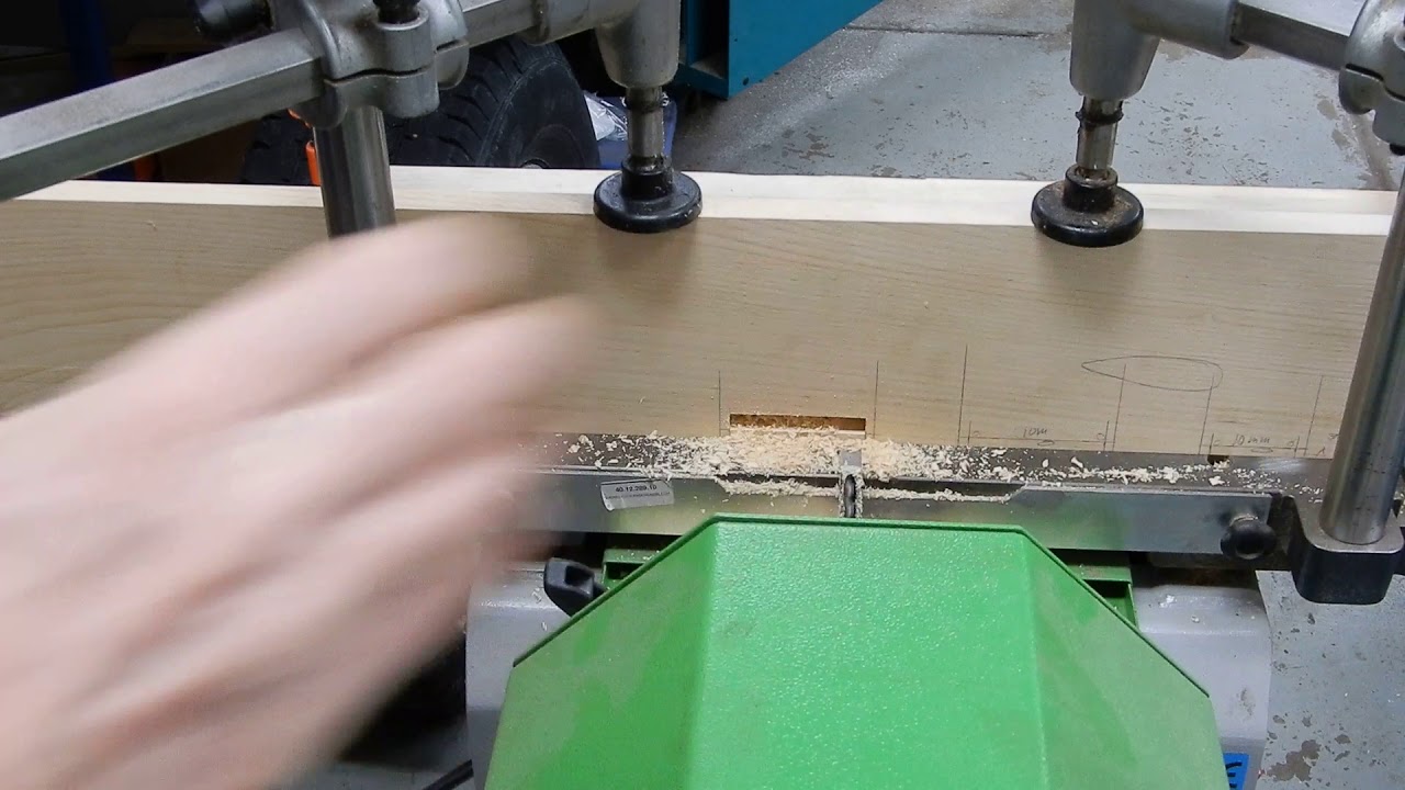 Felder FD250 10MM square chisel cutting mortise for computer desk - YouTube