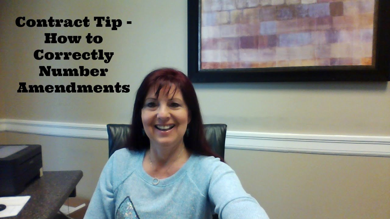 Contract Tip - How to Correctly Number Amendments - YouTube