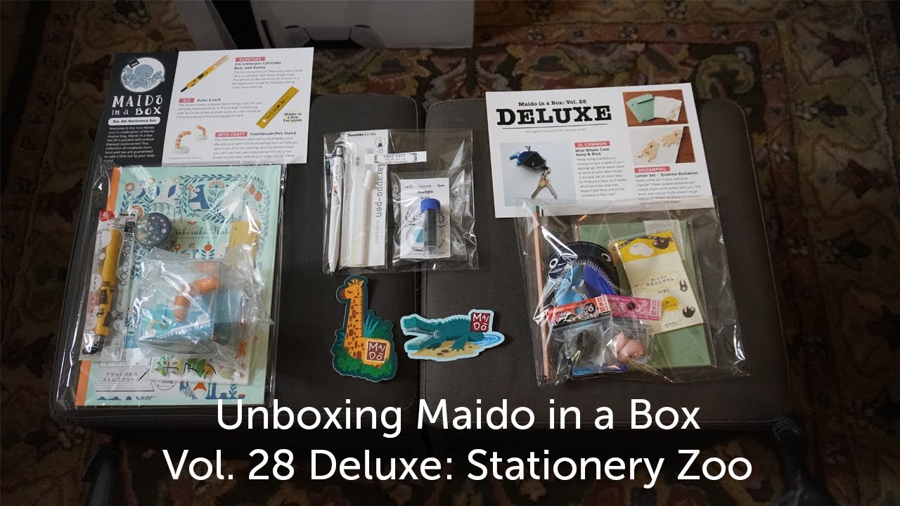 Unboxing Maido in a Box Vol. 28 Deluxe: Stationery Zoo - YouTube