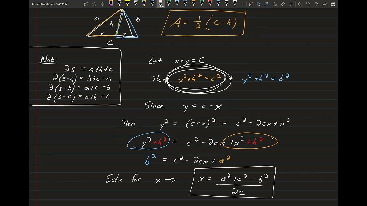 Heron's Formula Derivation (Trigonometry) - YouTube