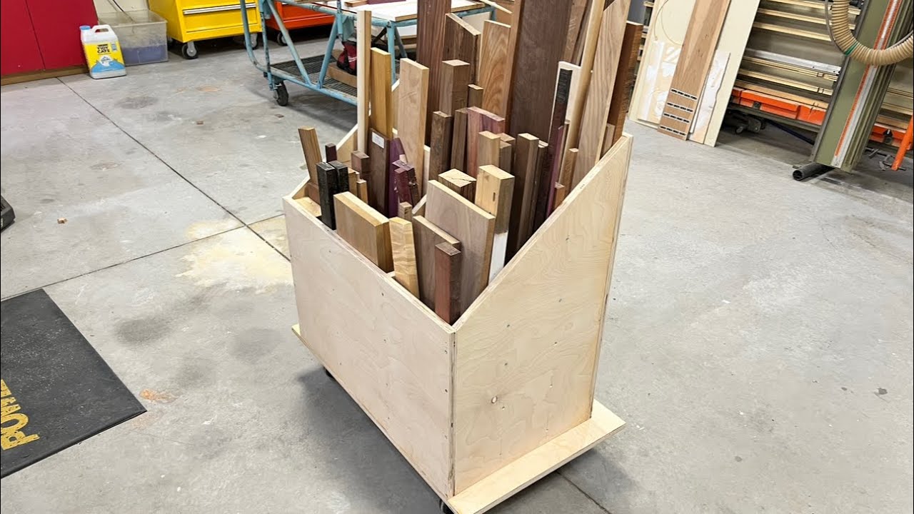 Simple lumber scrap bin - YouTube