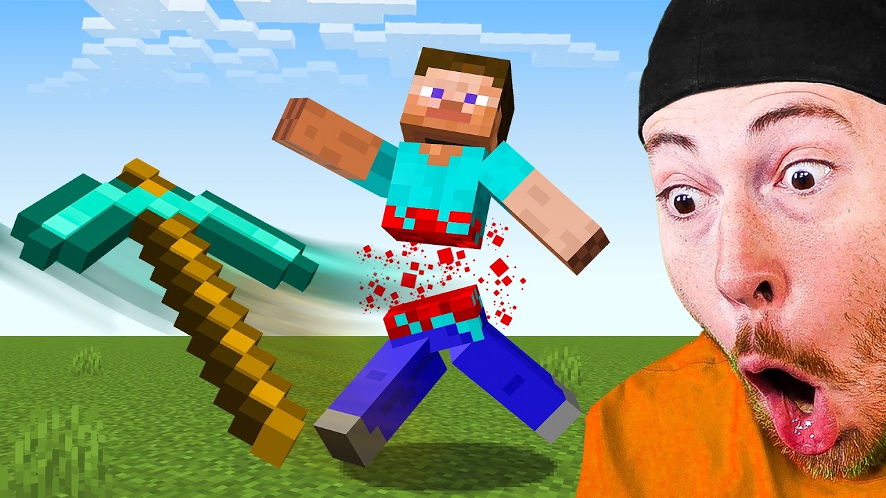 GIANT PICKAXE VS MINECRAFT STEVE?! (Funny Animations) - YouTube