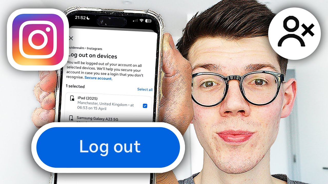 How To Log Someone Out Of Your Instagram Account - Easy Guide - YouTube