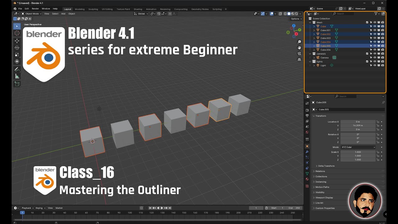 Class:16 | Mastering the Outliner | Beginner's Guide (2024 Tutorial) - YouTube