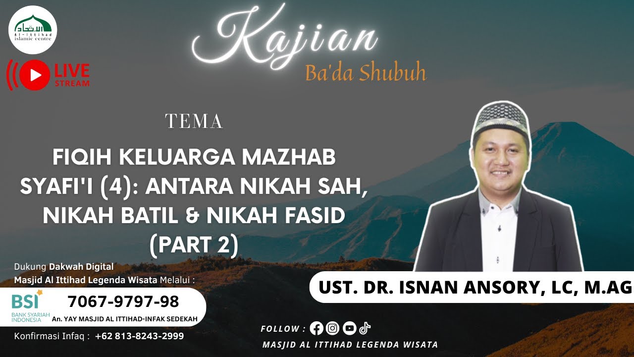 🔴 LIVE | Kajian Ba'da Subuh | Ust. Isnan Anshory, Lc, M.Ag - YouTube