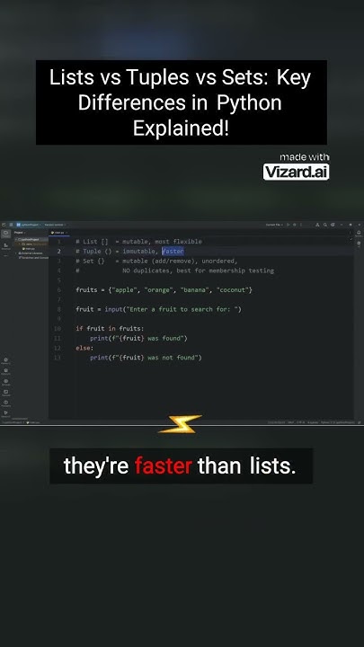 Lists vs Tuples vs Sets Key Differences in Python Explained! - YouTube