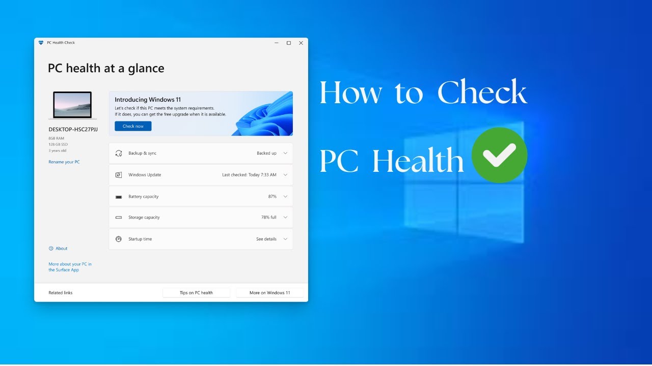 How to check Windows 10 health - YouTube