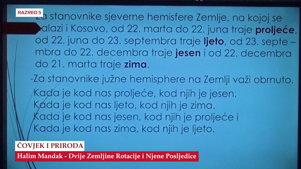 B5168 Čovjek i Priroda Dvije Zemljine Rotacije i Njene Posljedice Halim ...