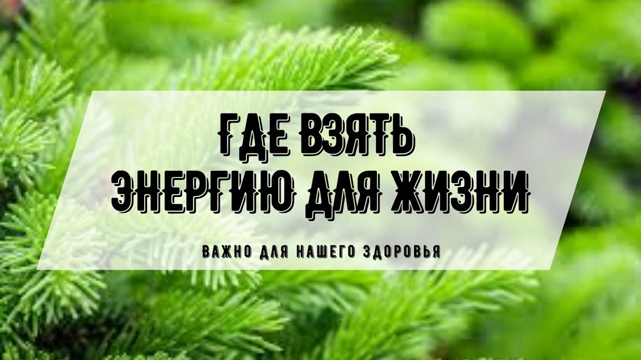 Где взять энергию для жизни Youtube