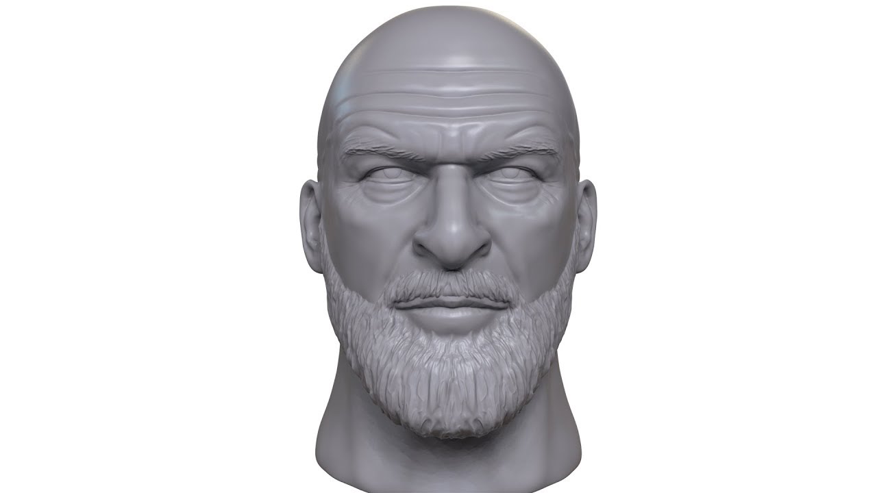 Triple H digital 3D portrait sculpting timelapse - YouTube