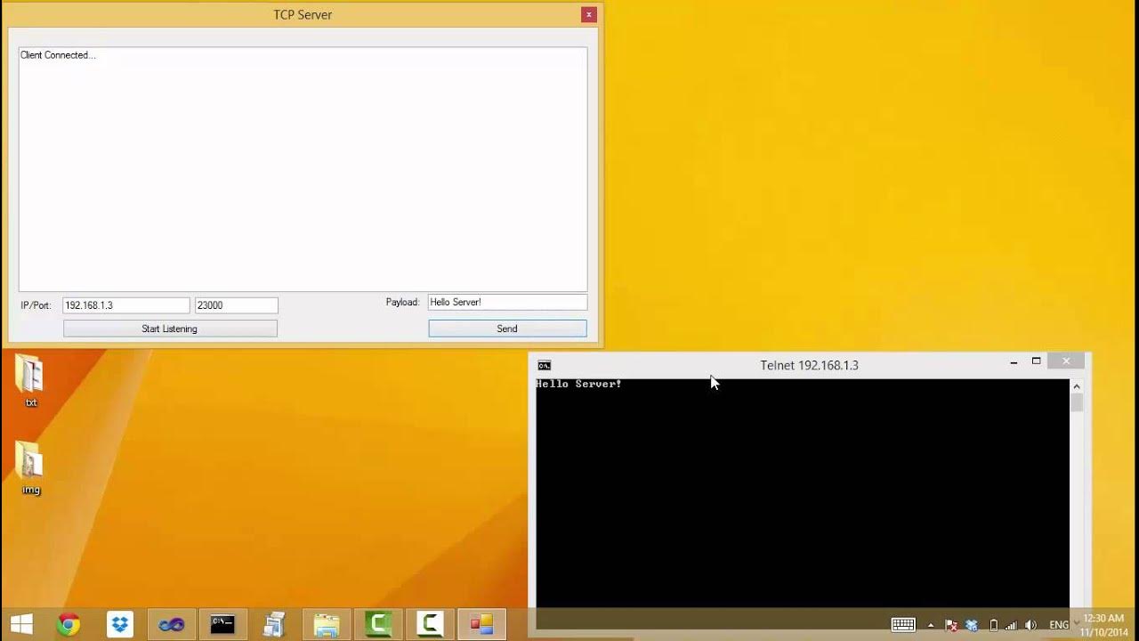 Demo TCP/IP Sending(Write) Data From Server To Client - YouTube