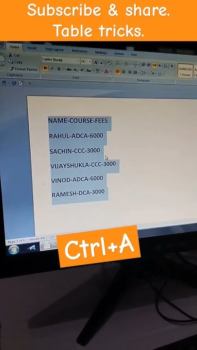 table tricks in Ms word #computertricks #mswordtricks #tricks #shortvideo #newshorts # ...