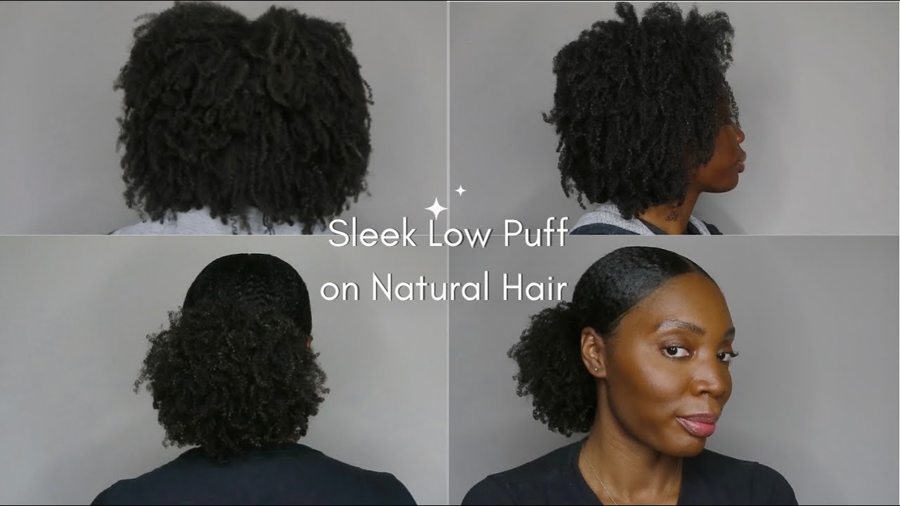 Sleek Low Puff on Natural Hair | Type 4 Hair | High Density - YouTube