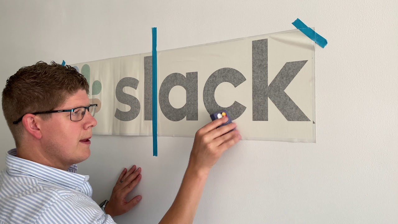 Install of a Printed Logo Wall Sticker - YouTube
