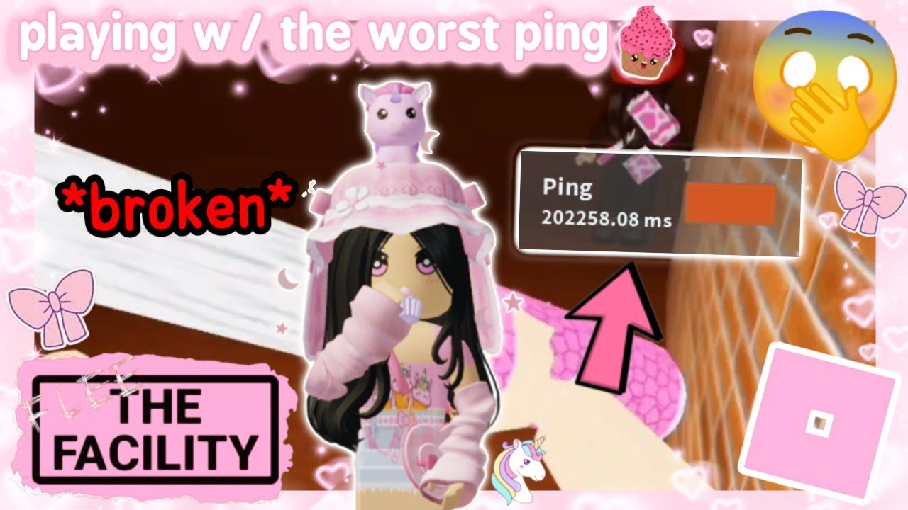 🦄playing with the WORST ping 😱🥲 || roblox flee the facility ...