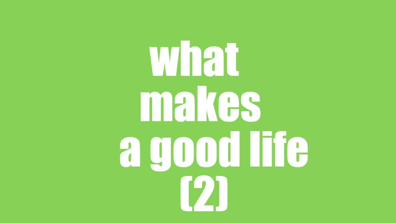 What makes a good life - Principles to live by - YouTube
