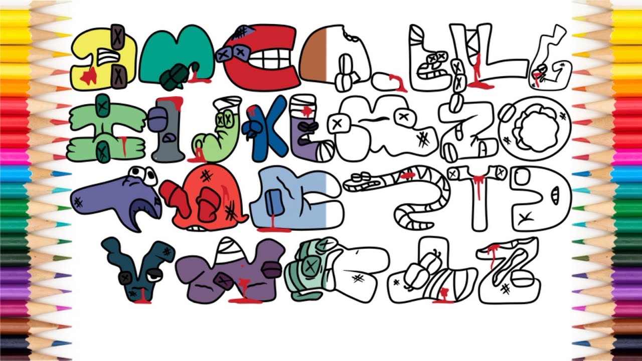 Alphabet lore Big Beaten Changed color Coloring page / Raven & Kreyn ...