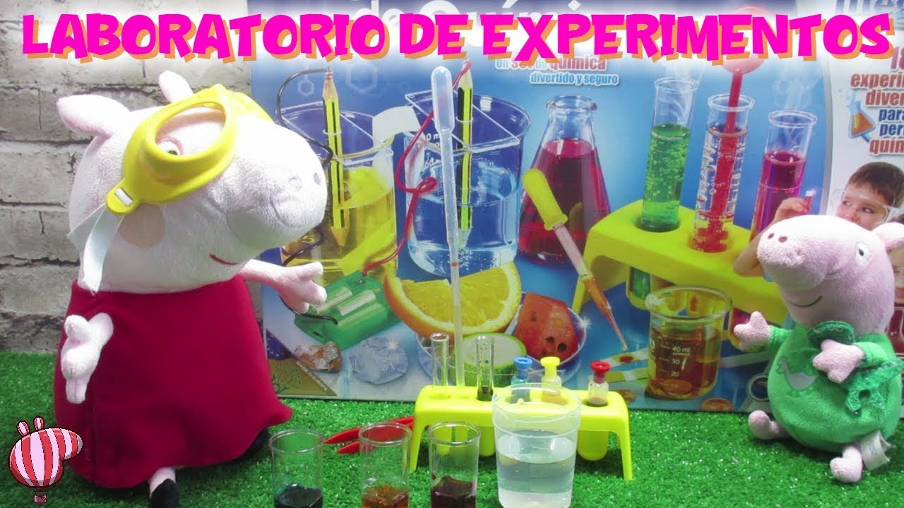 Peppa y el experimento de ciencias en el laboratorio de química ...
