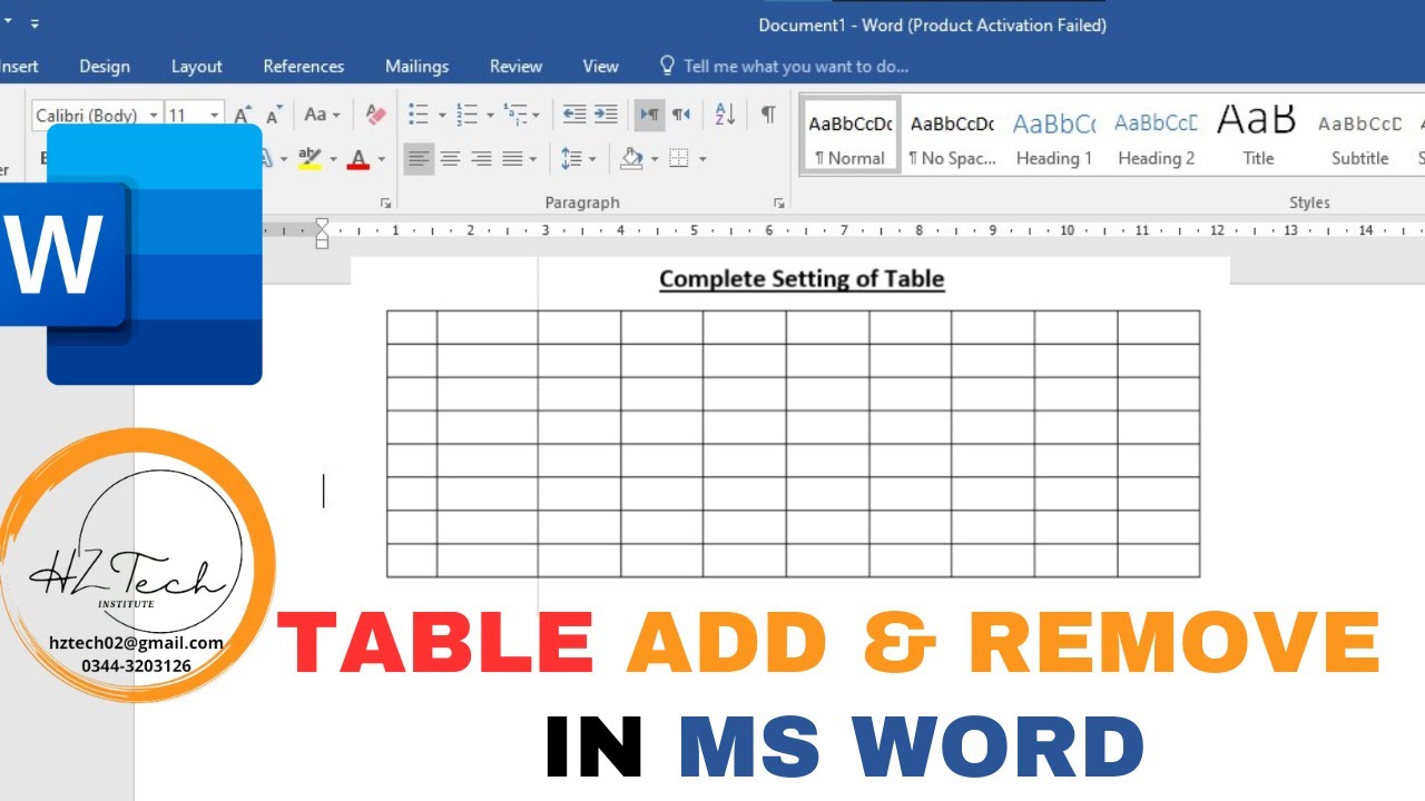 How to Add and Remove || #Tables || in MS Word || Complete Define ...