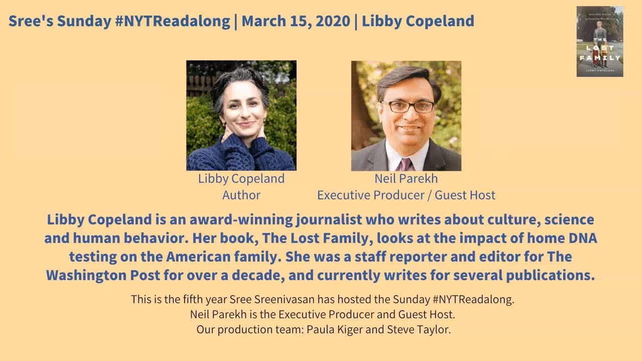 #NYTReadalong | Libby Copeland, Author of The Lost Family, Former ...