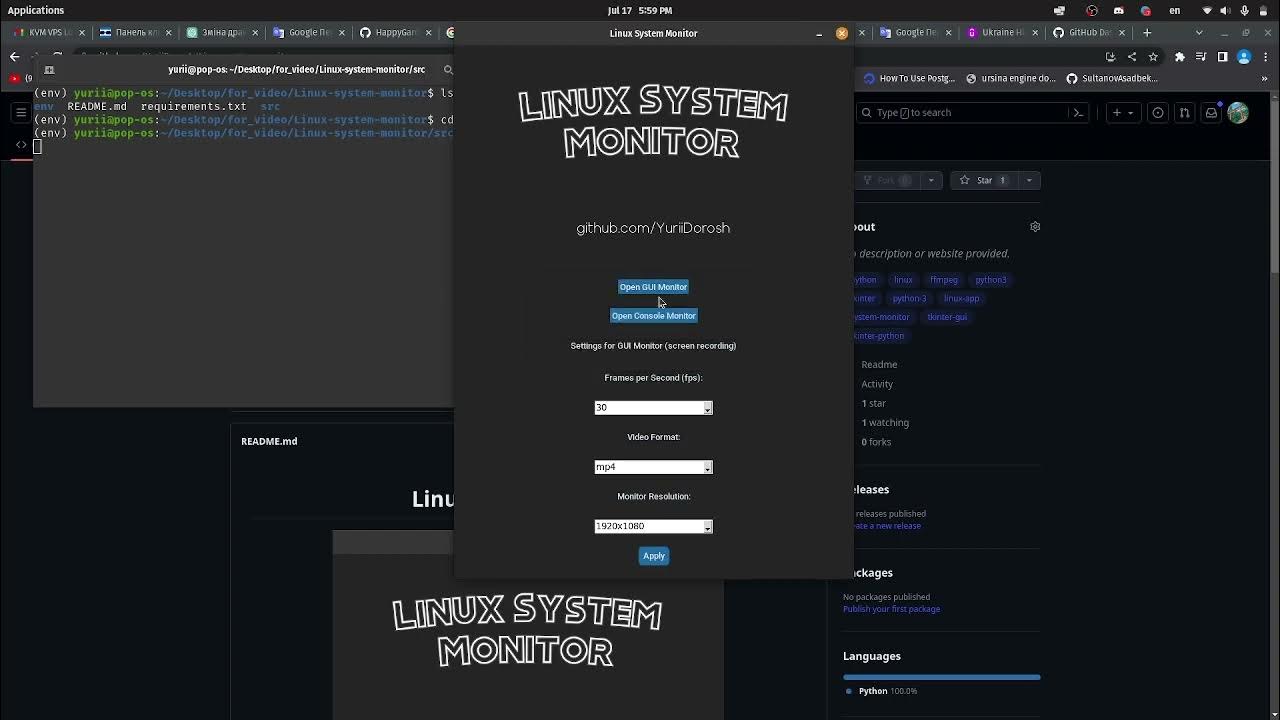 linux system monitor - YouTube