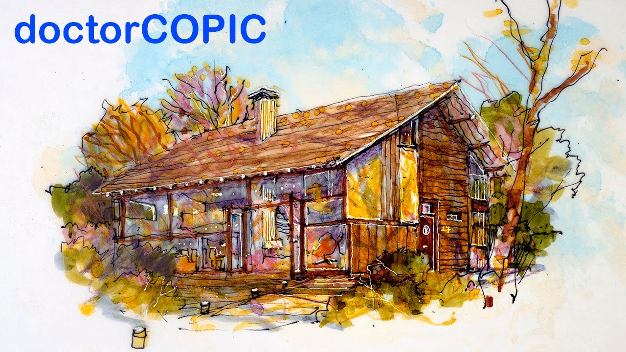 Drawing ARCHITECTURE with markers - TUTORIAL 4K - YouTube