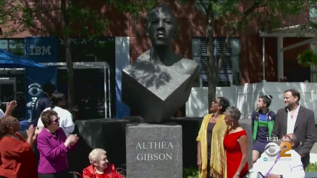 US Open Unveils Statue Honoring Althea Gibson - YouTube