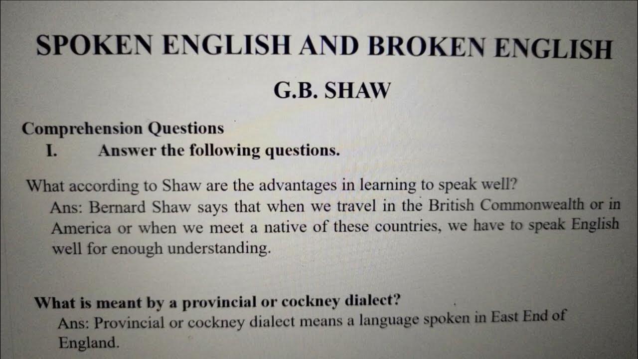 Question Answer Spoken English And Broken English By G B Shaw YouTube question-answer-spoken-english-and-broken-english-by-g-b-shaw-youtube