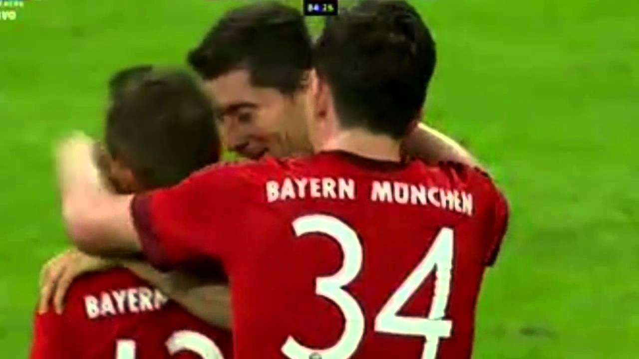 Robert Lewandowski Amazing Volley Goal | FC Bayern 3 - 0 AC Milan ...