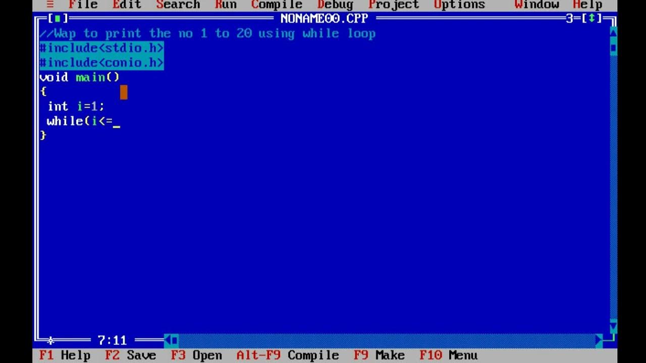 1 Wap To Print The No 1 To 10 Using While Loop Youtube