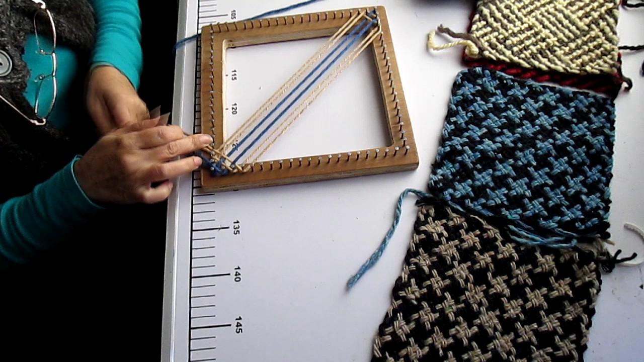 TELAR CUADRADO - pie de poule - YouTube