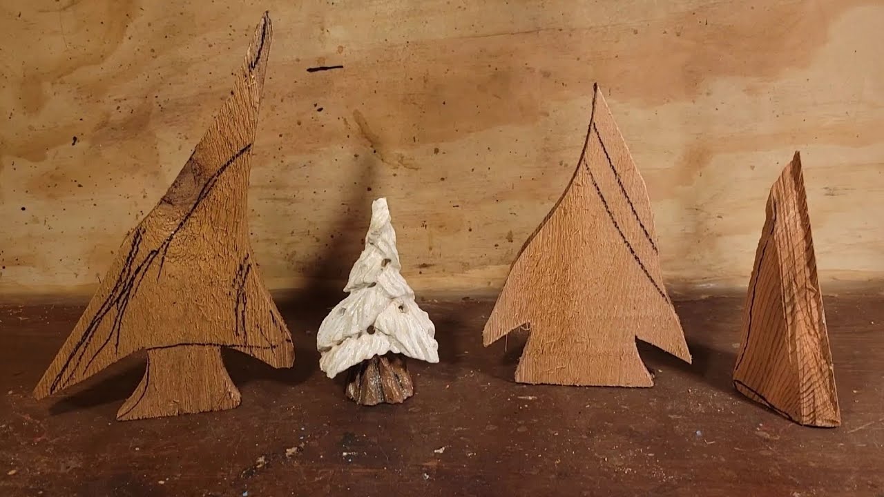 Cristmas wood carving challange part 2, How to Carve a tree with a ...