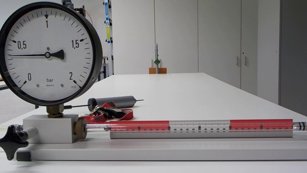 Versuch zum Gesetz von Boyle-Mariotte - YouTube