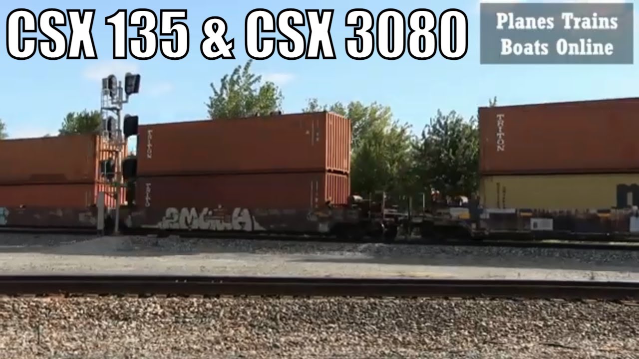 CSX 135 With CSX 3080 (ES44AC-H) Locomotive Intermodal Train In ...