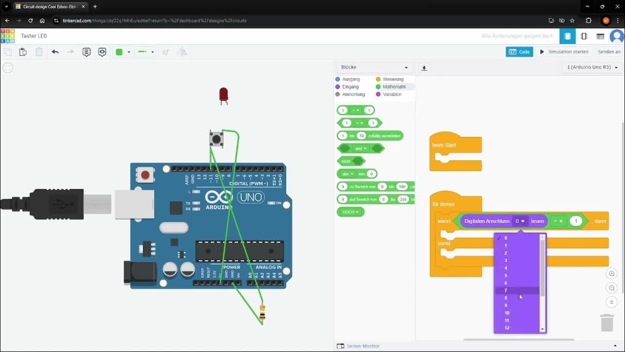 Taster Arduino Tinkercad - YouTube