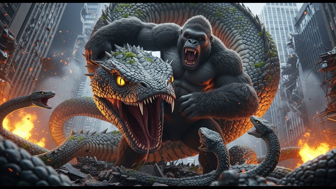 King Kong Giant Serpent Battle: Kong vs the Deadly Snake Swarm - YouTube