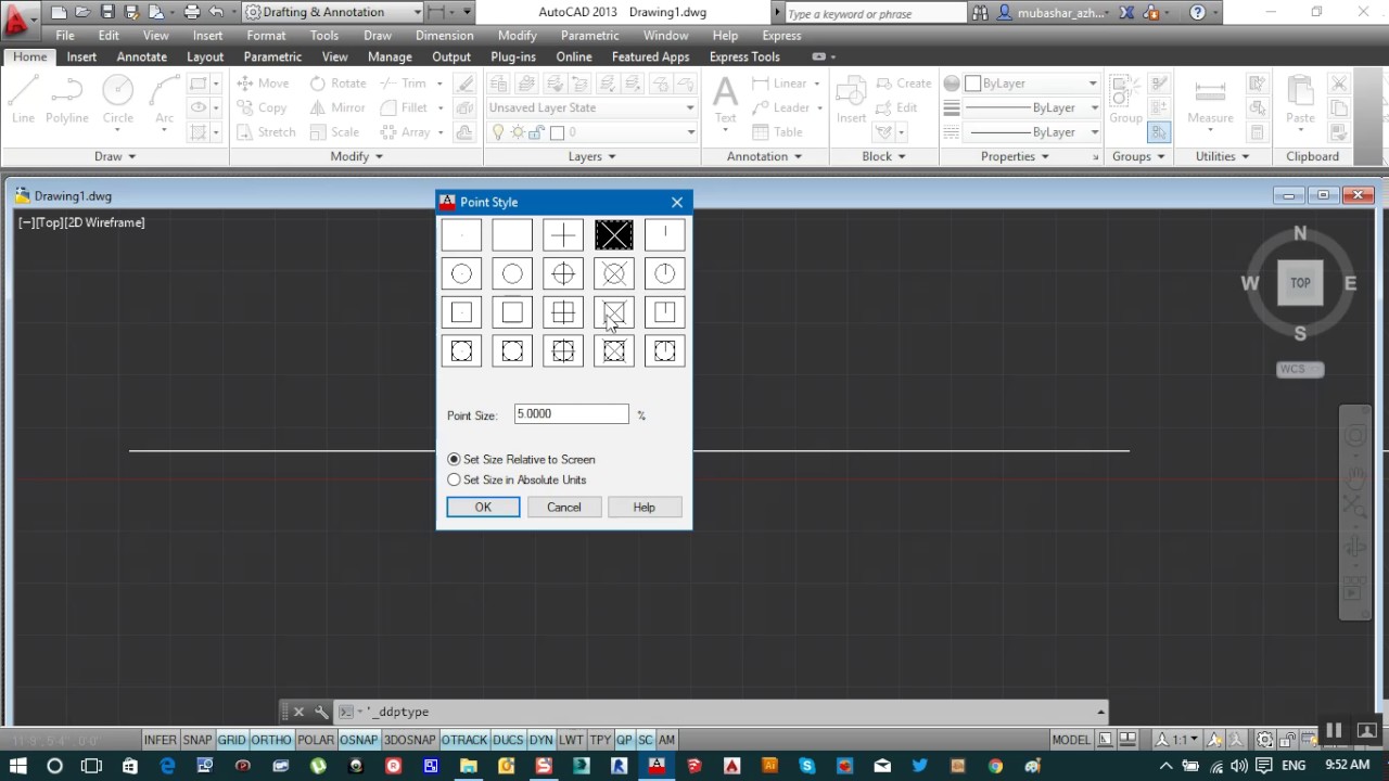 Autocad 2d how to insert point - YouTube