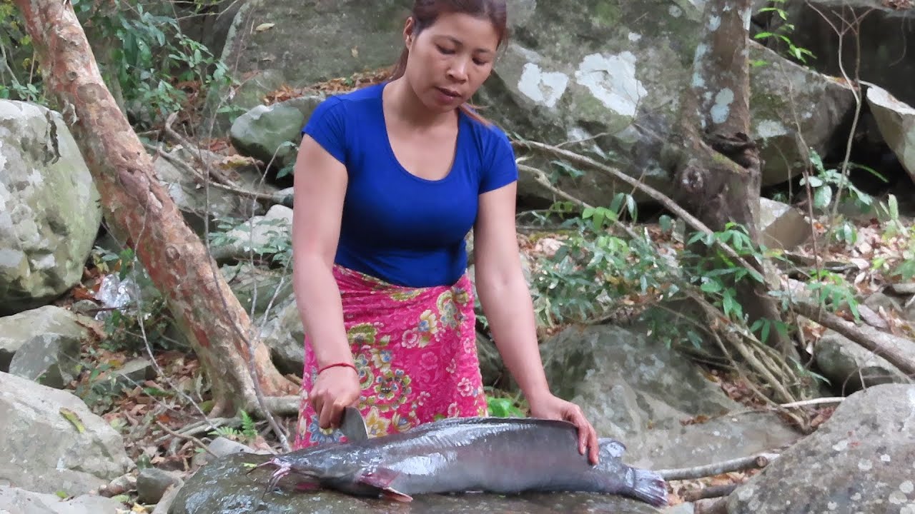 How to cook big fish and with peppers for lunch #133 - YouTube