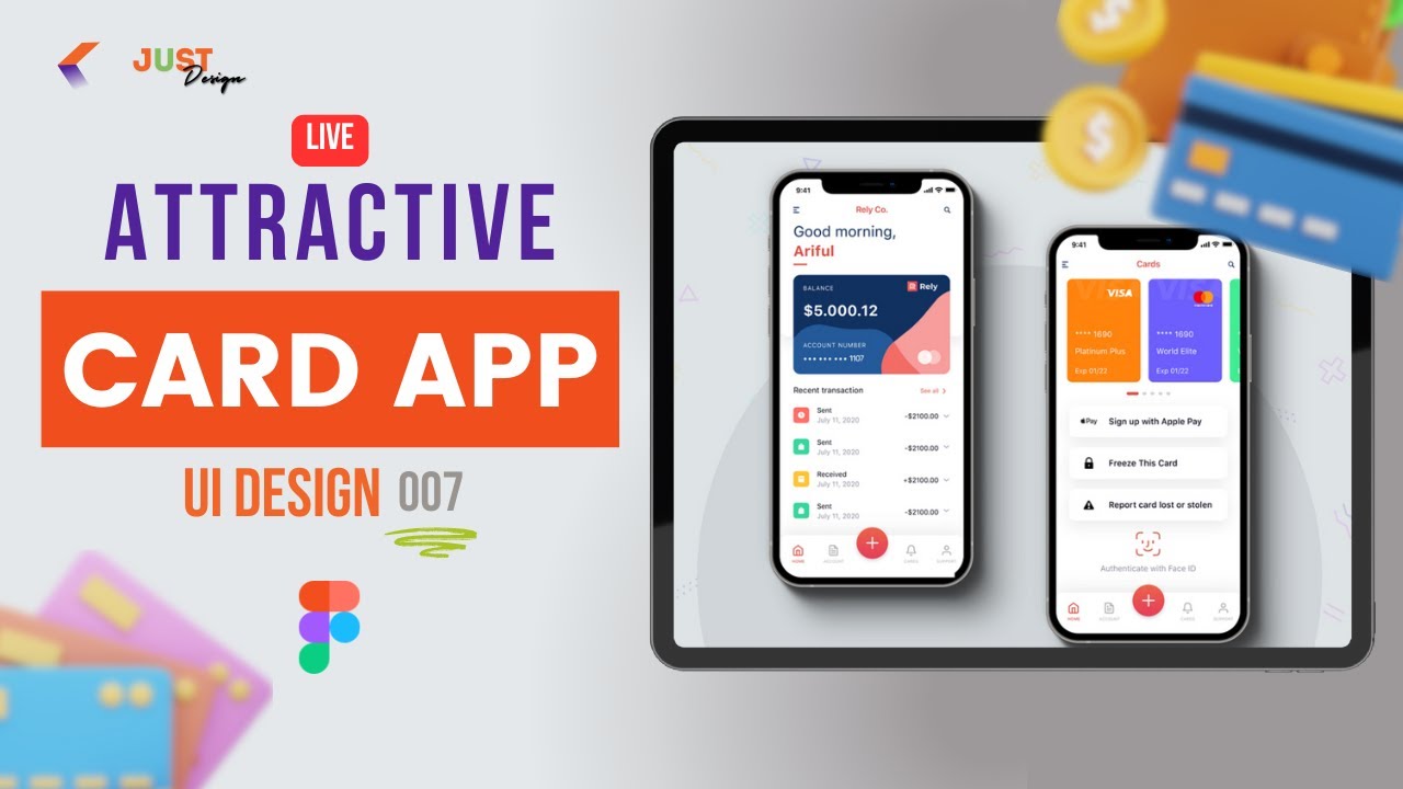 Credit Card Management App Interface | UI Design | Live🔴 07 | Figma ...