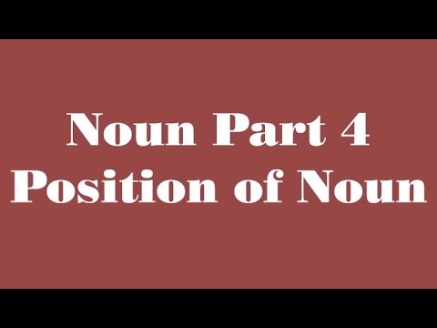 Noun Part 4/ Position of Noun - YouTube