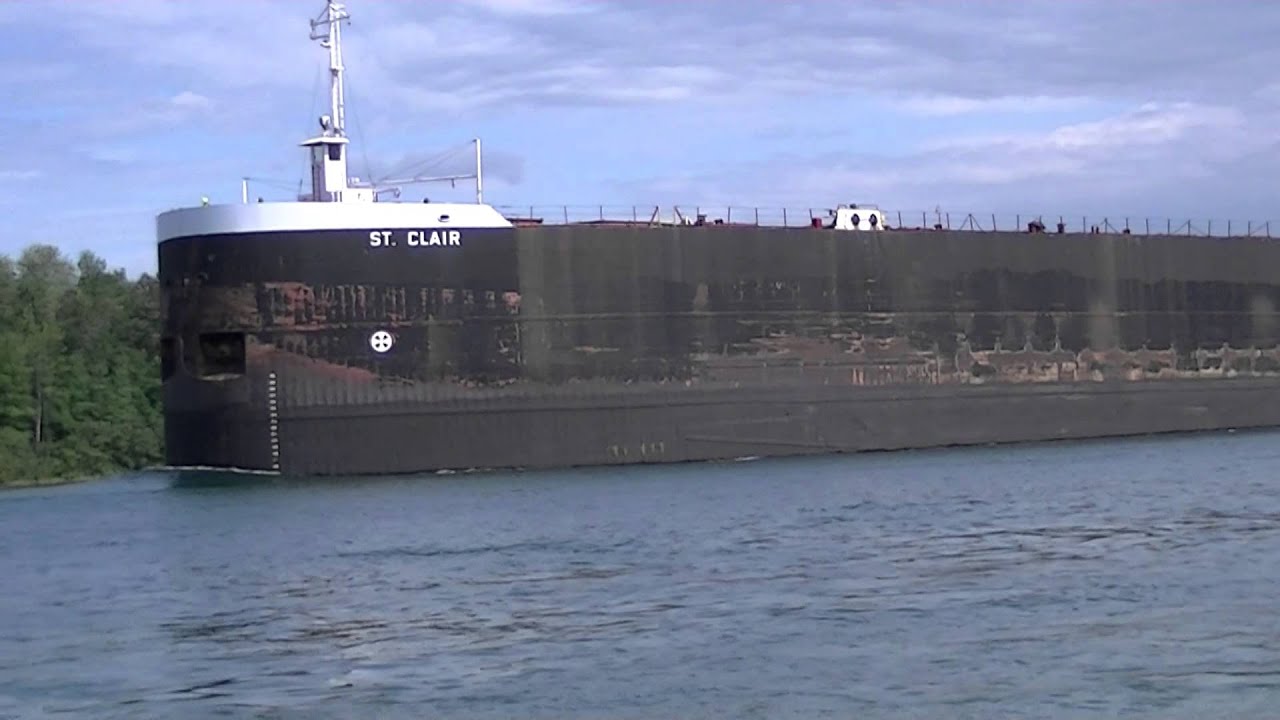 St. Clair - American Steamship Company Freighter on St. Mary's River ...