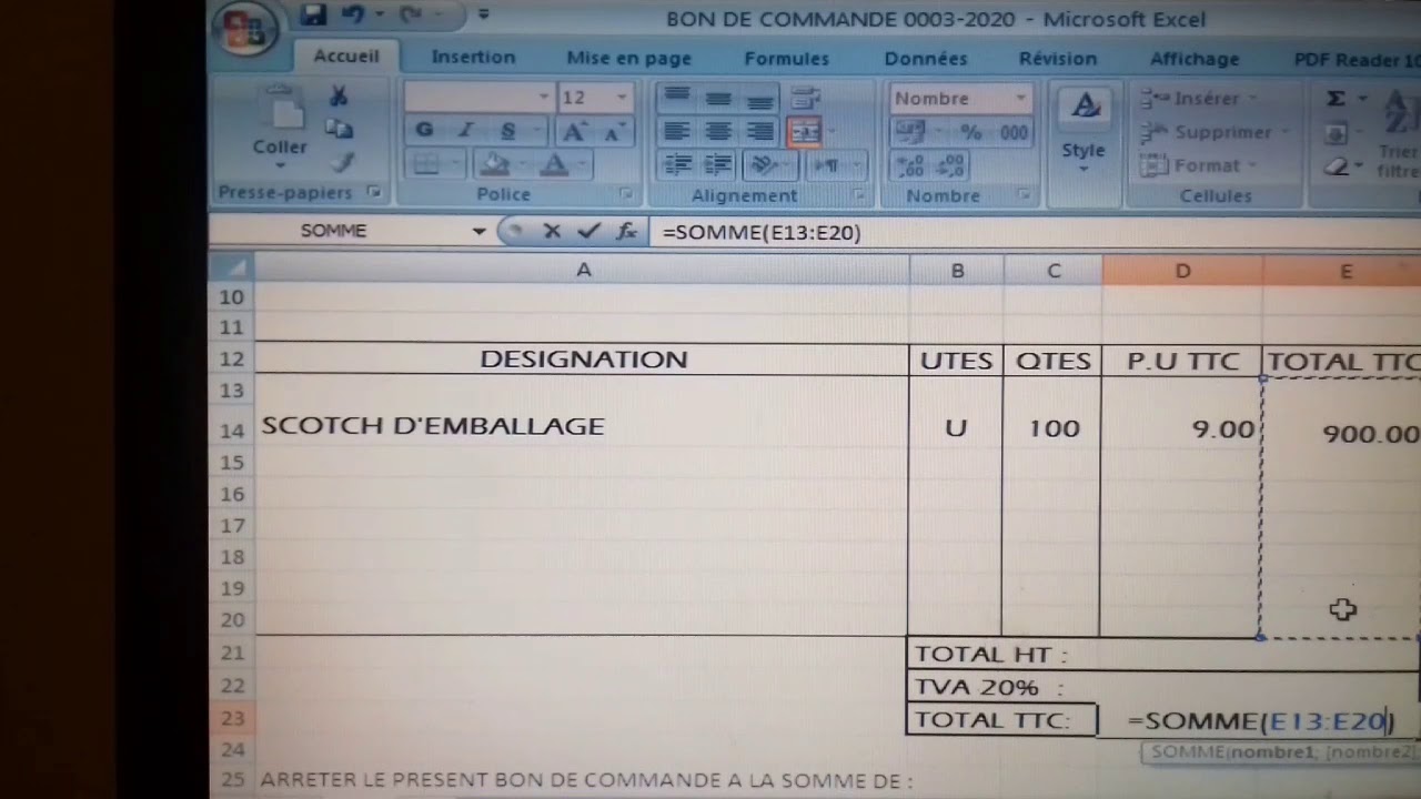 # le bon de commande# كيفية أنشاء - YouTube