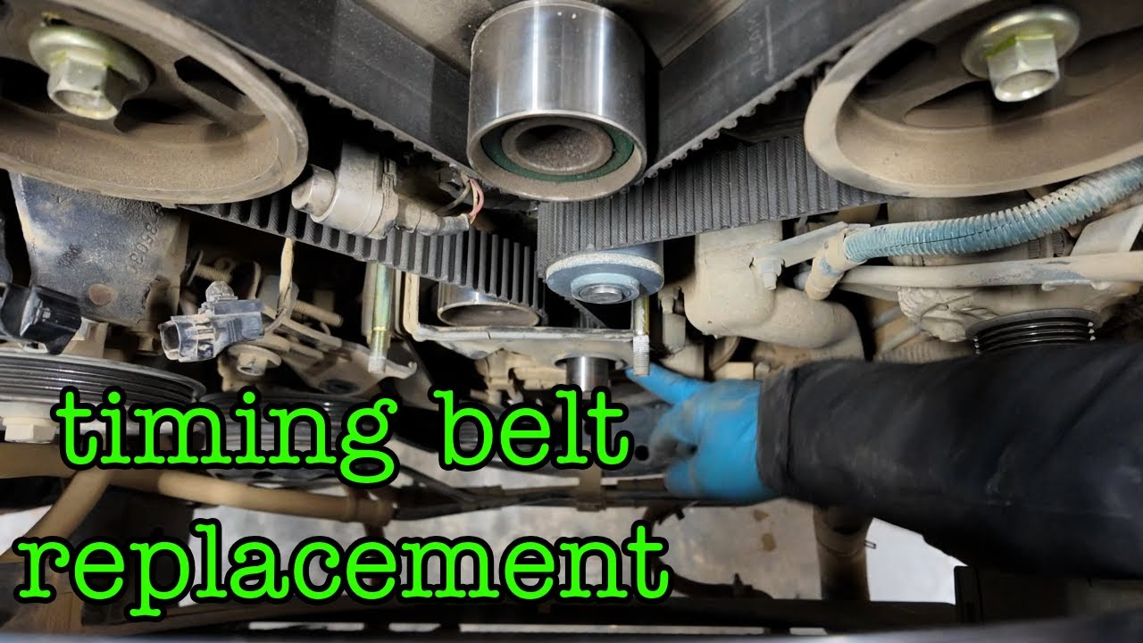 changing the timing belt on a Toyota 3.4L - YouTube