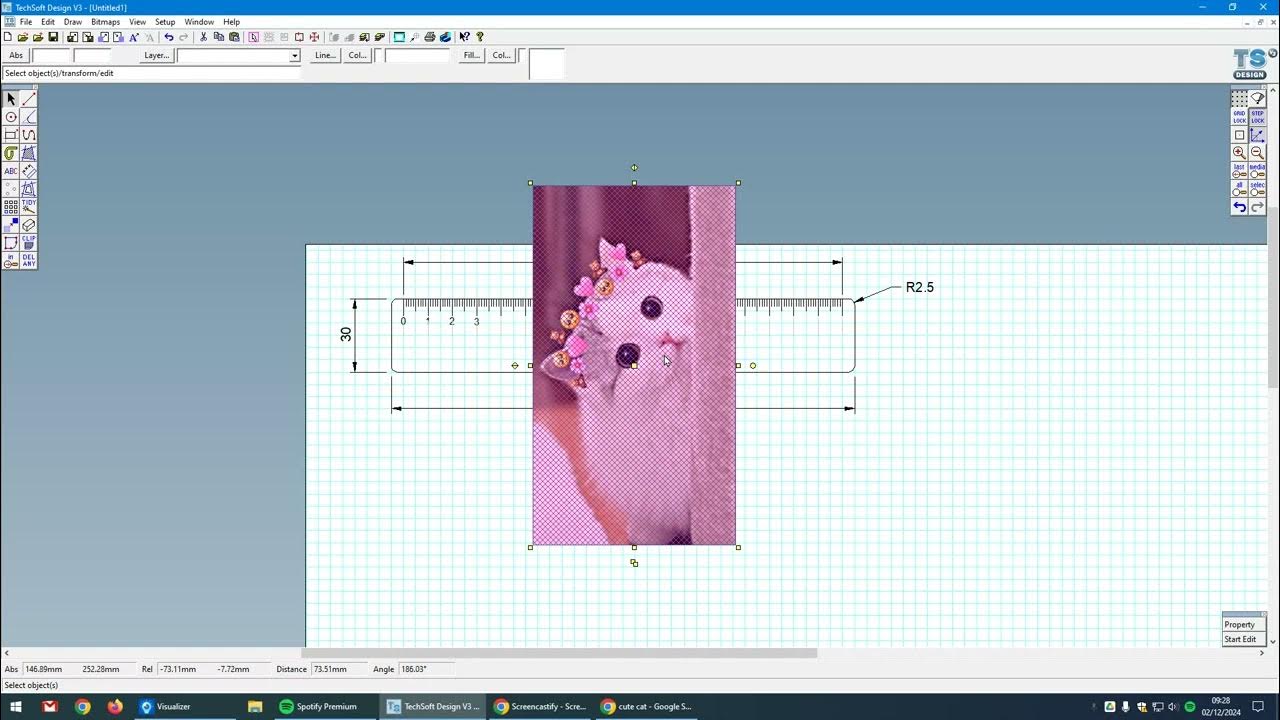Create a ruler using Techsoft Design V3 - B - YouTube