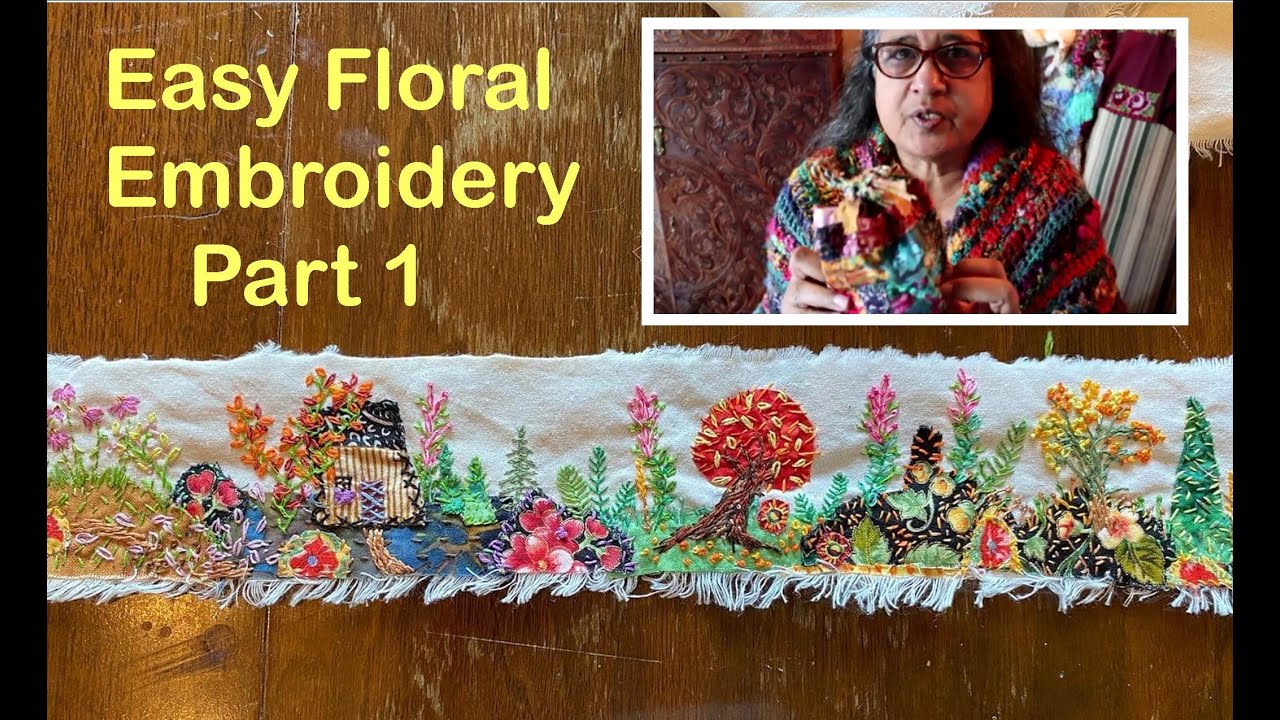 How to slow stitch a garden | Part 1 running stitch and straight stitch ...