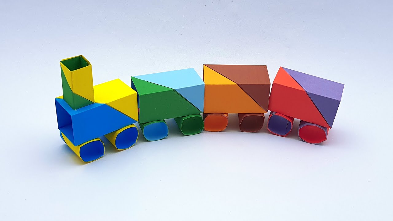 How To Make Moving Paper Train | Easy And Simple Paper Crafts Train ...