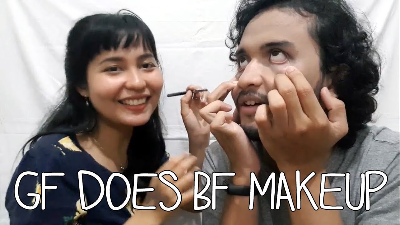 Beli Nasgor Pake Makeup (GF does BF makeup) - YouTube