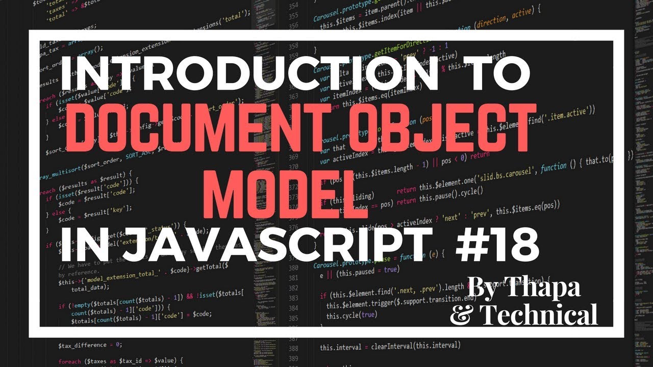 JavaScript in Hindi #18: Document Object Model in JavaScript in Hindi ...