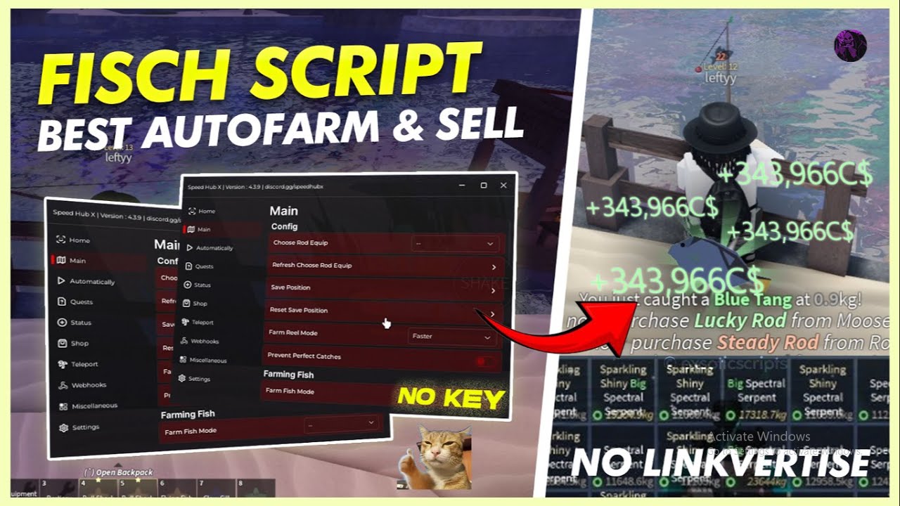 🐋 Fisch Script | Auto Farm Fish , Exp , Money (Speed Hub X) - How To ...