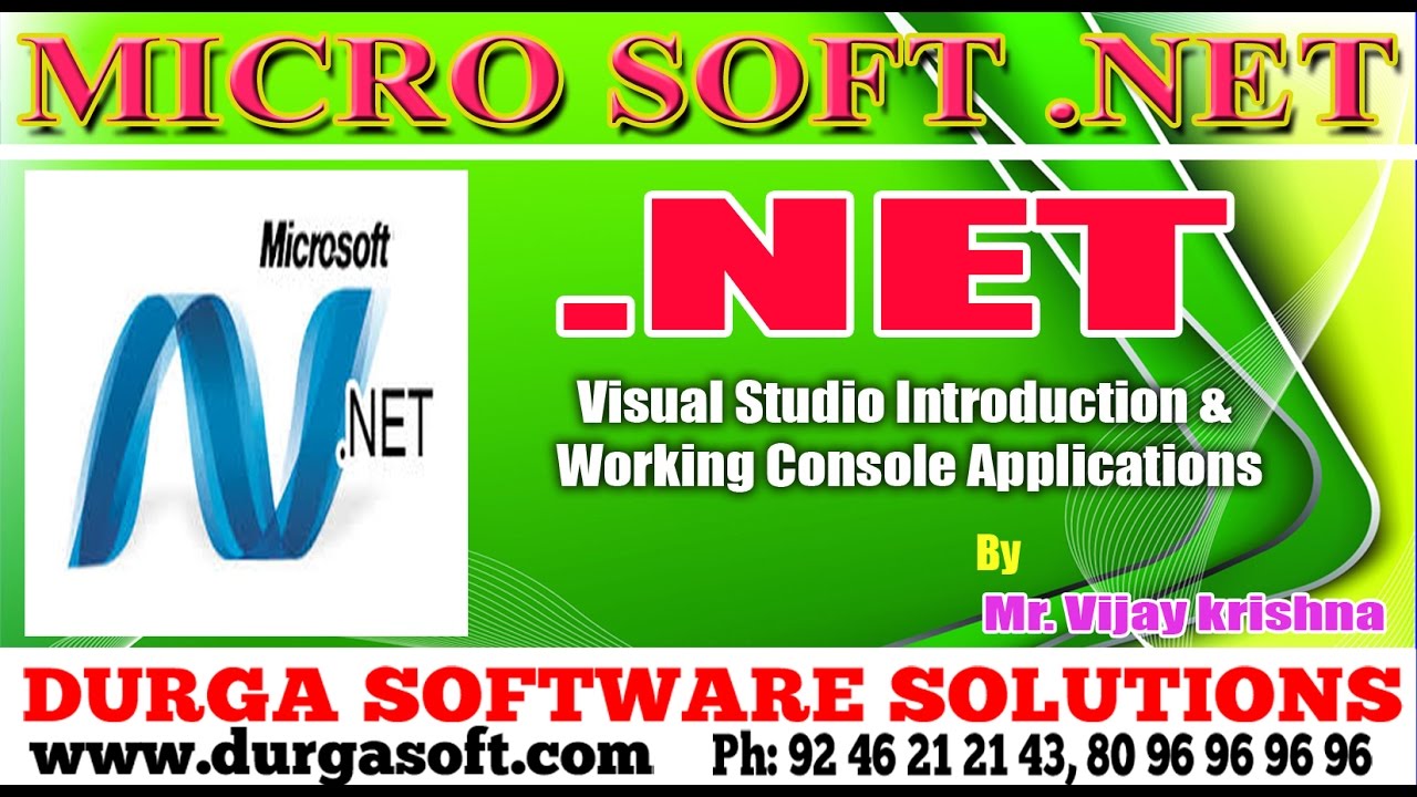 .Net Tutorial || Visual Studio Introduction & Working Console ...